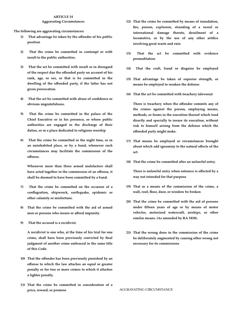 Aggravating Circumstance | PDF | Murder | Crime & Violence