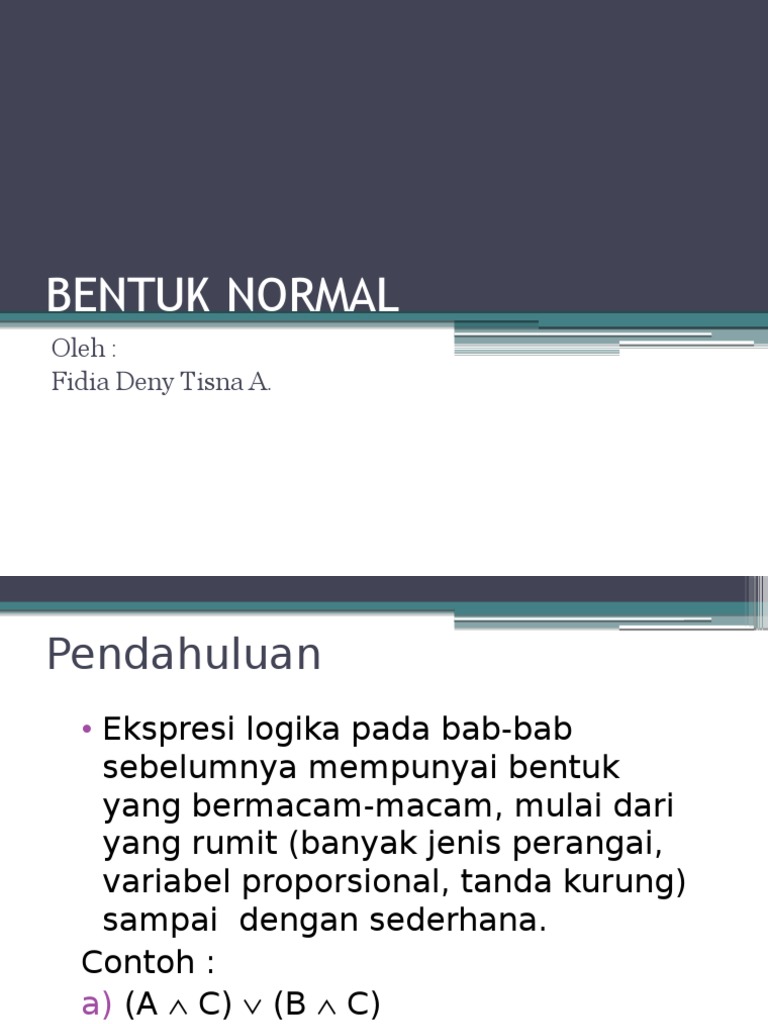 Bentuk Normal Logika: CNF dan DNF | PDF