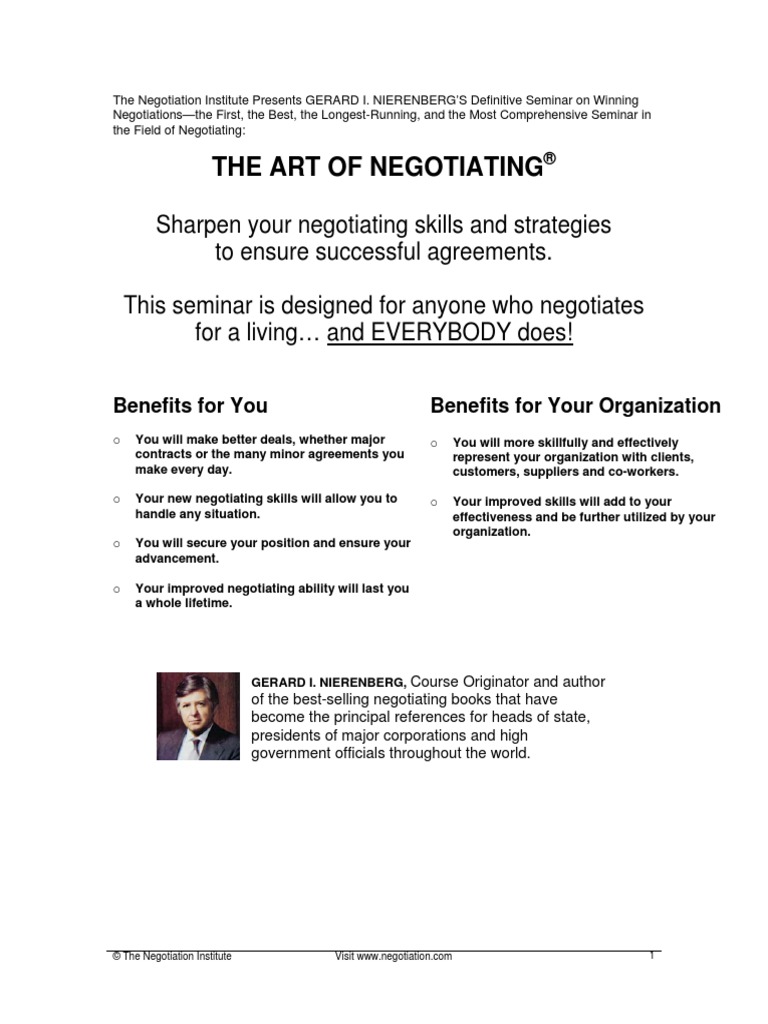 The Art of Negotiating | PDF | Negotiation | Lawyer
