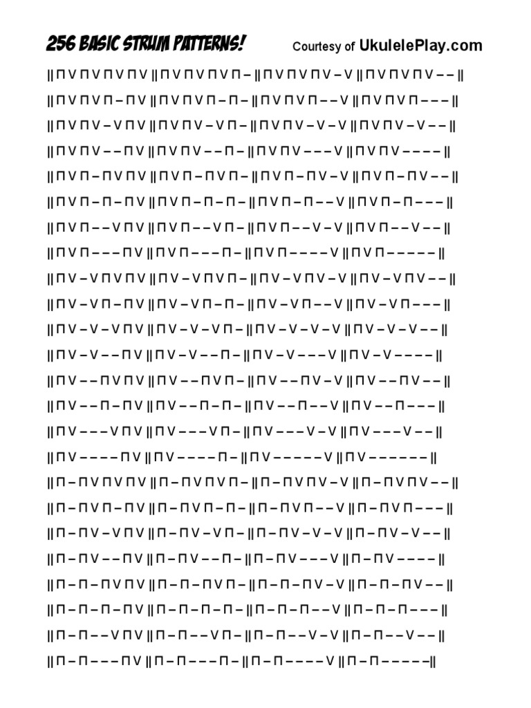 256 Basic Strum Patterns | PDF
