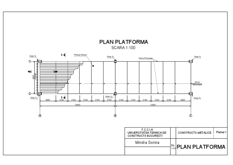 Metal Platform Plan 1:100 Drawing | PDF | Technology & Engineering