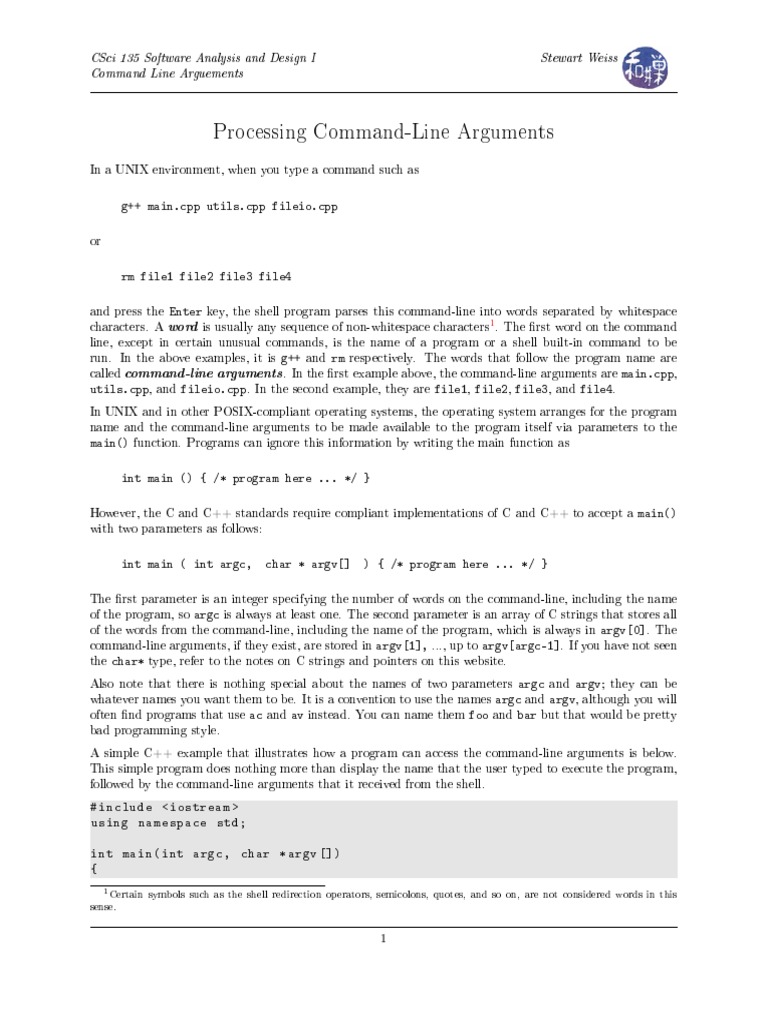 Processing Command-Line Arguments | Download Free PDF | Command Line ...