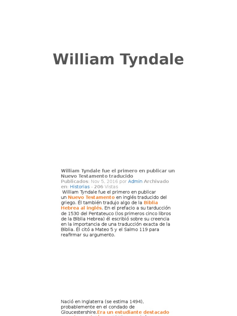 William Tyndale | PDF | Biblia | Textos Religiosos