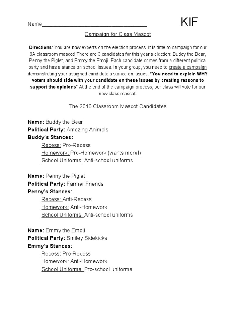 Campaignforclassmascot 1 | PDF