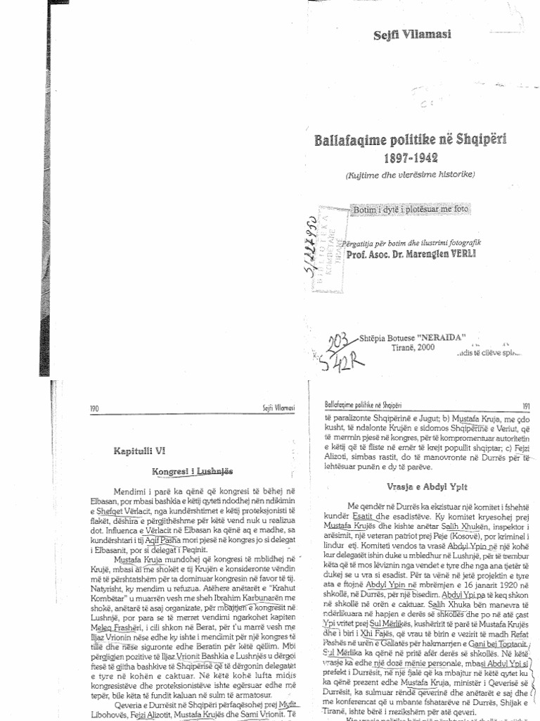 Sejfi-Vllamasi-Ballafaqime-Politike-Ne-Shqiperi-1897 - 1942 PDF | PDF Sejfi-Vllamasi-Ballafaqime-Politike-Ne-Shqiperi-1897 - 1942 PDF | PDF