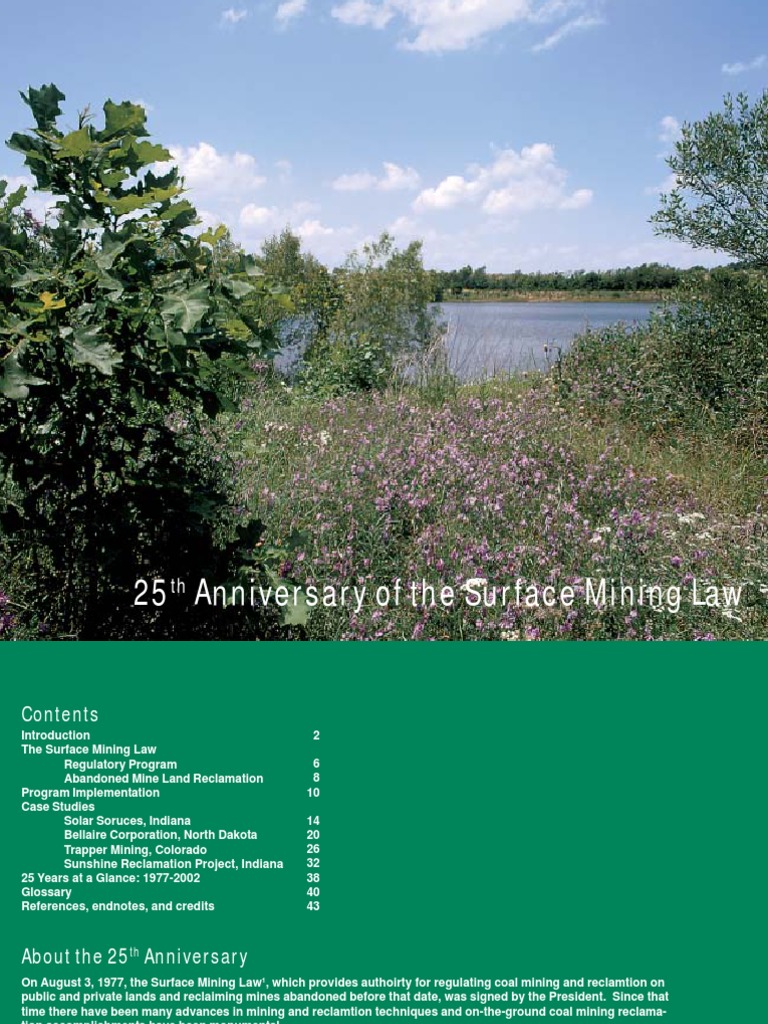25th Anniversary of The Surface Mining Law (2003) | PDF | Surface ...