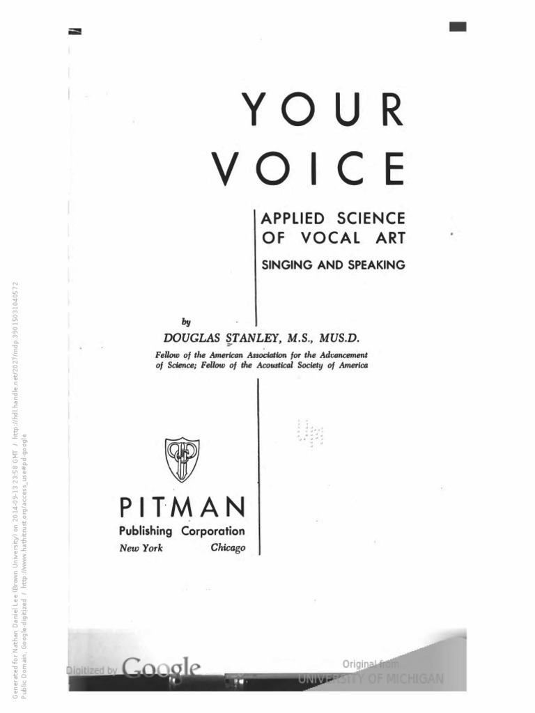 Douglas Stanley - Your Voice - Glossary Entires On Registration | PDF ...