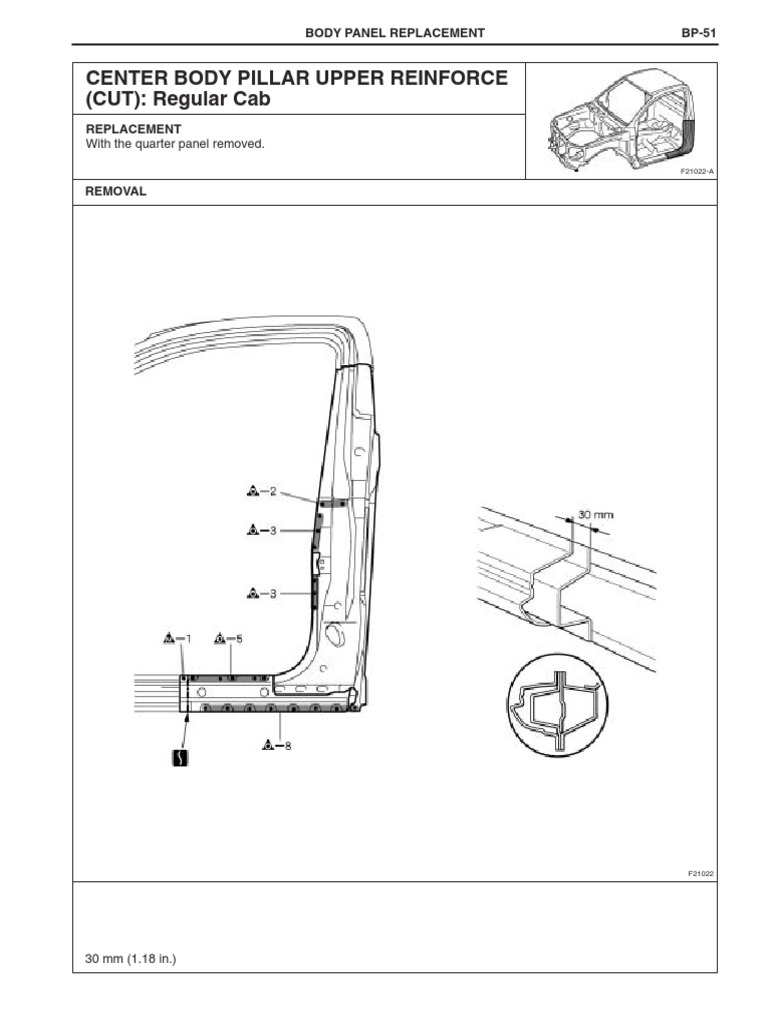Center Body Pillar Upper Reinforce (CUT) : Regular Cab: With The ...