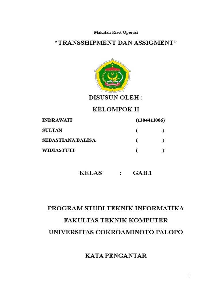 Transshipment & Assignment: Studi Kasus dan Penyelesaian | PDF