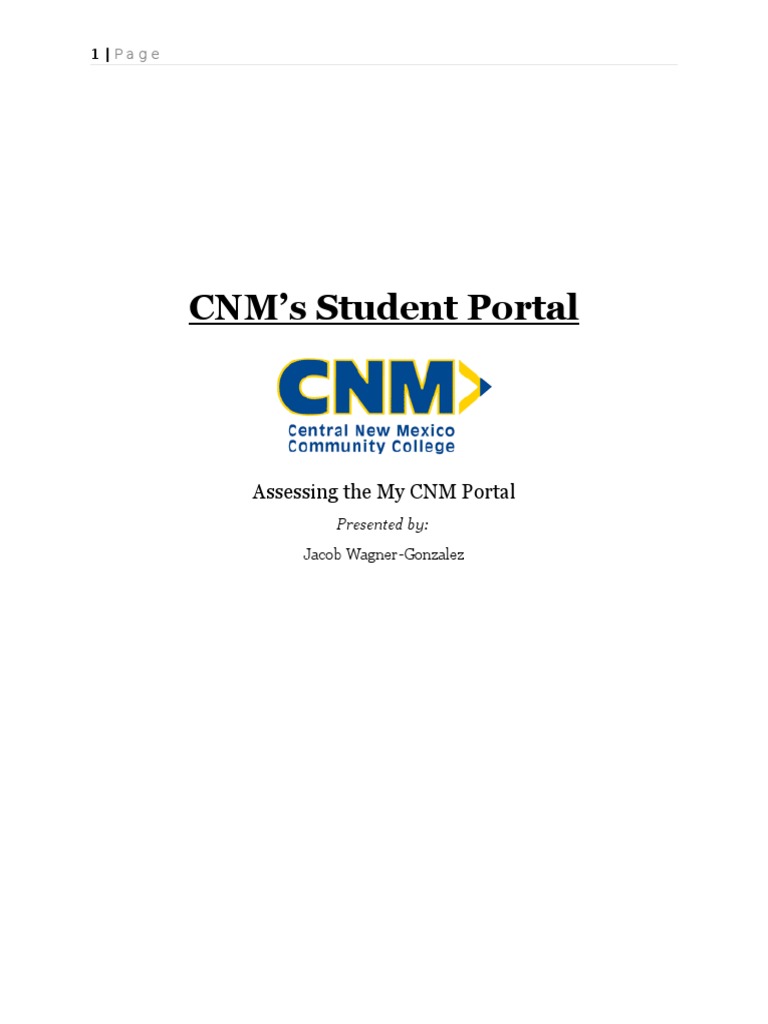 CNM's Student Portal | PDF | Websites | Web Design