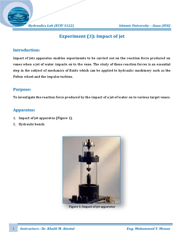 Experiment-3-Hydraulics-Lab - Contoh Impact Jet PDF | PDF | Nozzle | Force