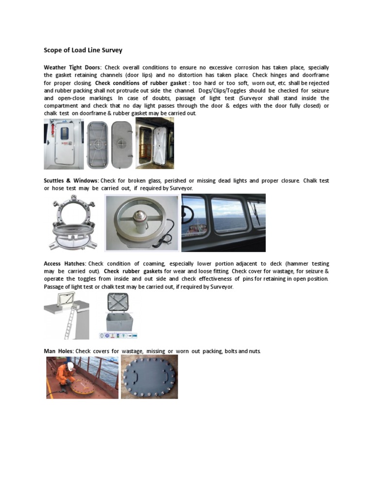 Load Line Survey Scope and Checklist | PDF | Deck (Ship) | Valve