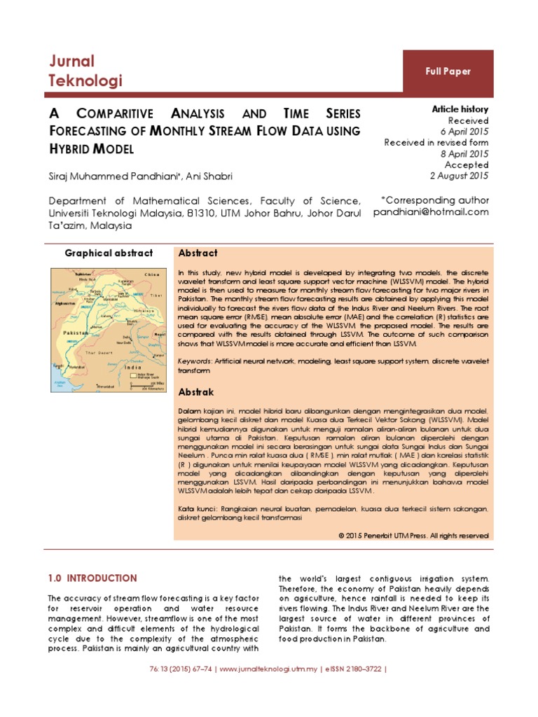 Jurnal Teknologi: A C A T S F M S F D H M | PDF | Wavelet | Support Vector Machine