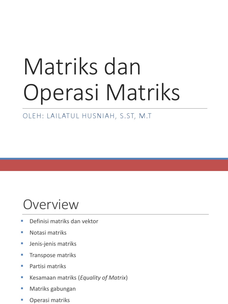Matriks Dan Operasi Matriks | PDF