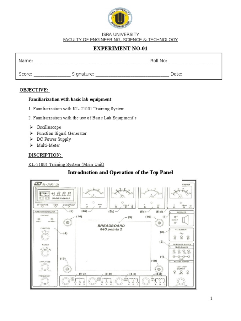 Familiarization With Basic Lab Equipment | PDF