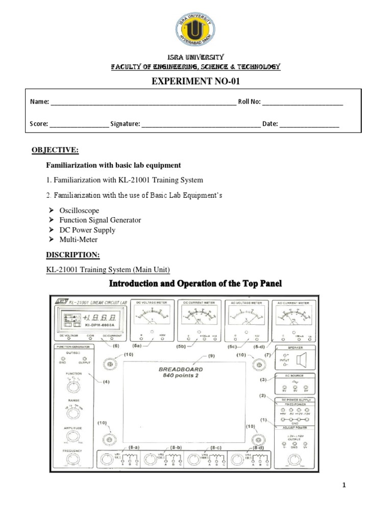 Lab Equipment Familiarization Guide | PDF | Computers | Technology ...
