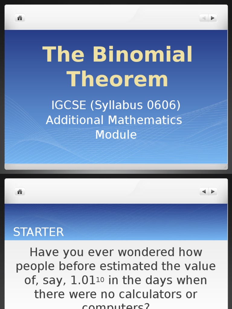 On Binomial Theorem - Sec 4 A Math | PDF | Numbers | Mathematical Analysis