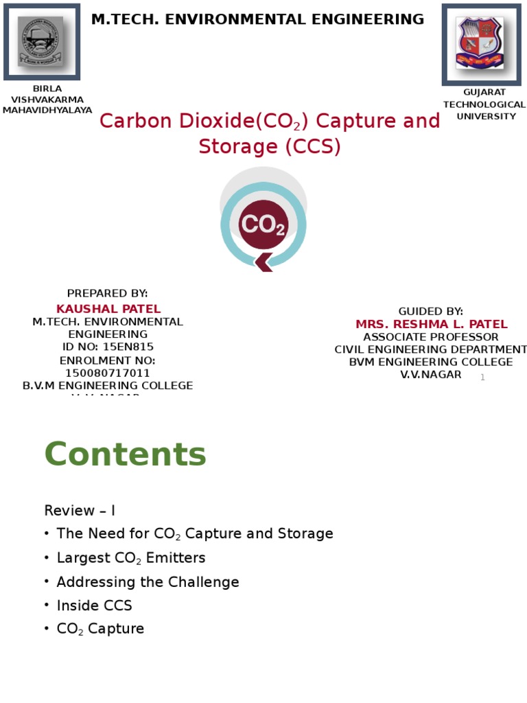 Final CO2 Capture and Storage (CCS) | PDF | Carbon Capture And Storage | Carbon Dioxide