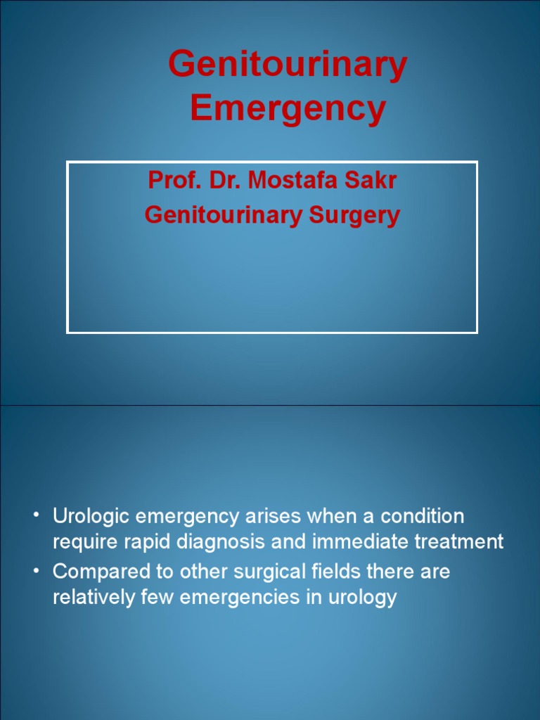 Urological Emergencies Overview | PDF | Urinary Incontinence | Major Trauma