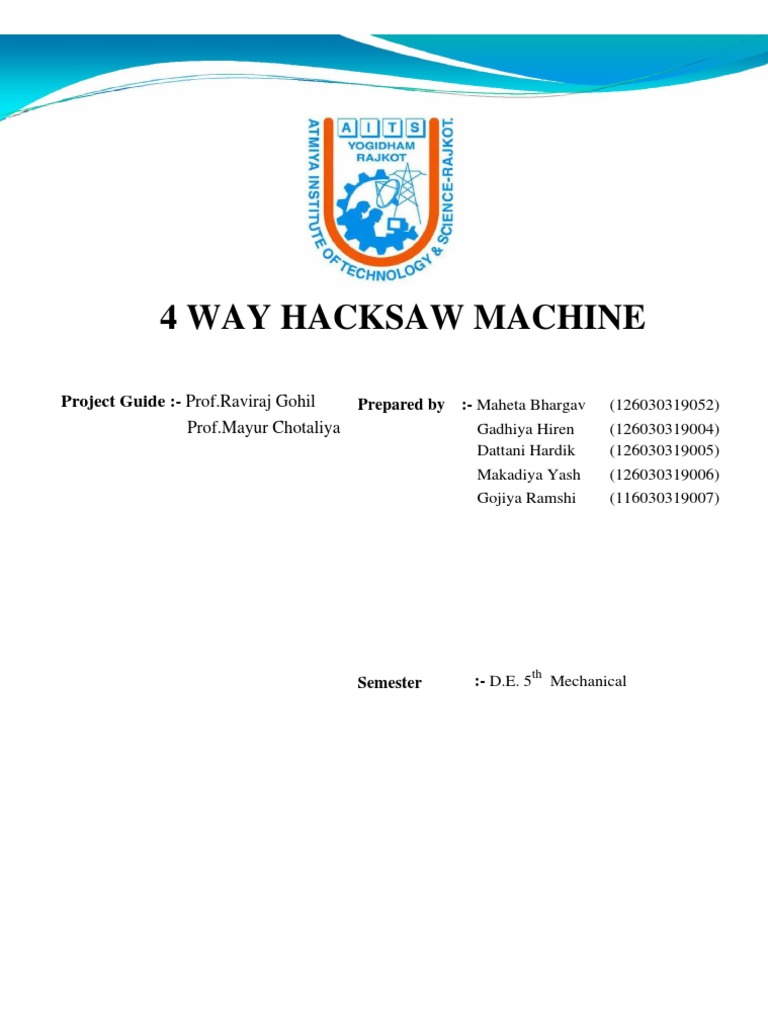 4 Way Hacksaw Machinex (Read-Only) | Download Free PDF | Machines ...