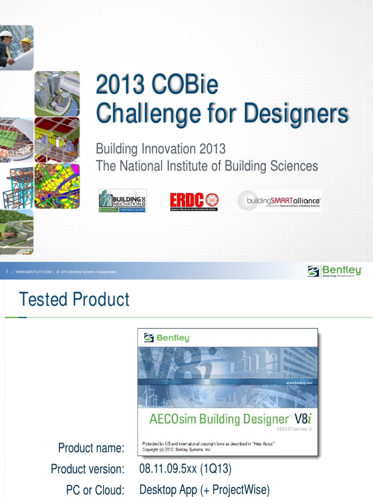 2013-01-10 Bentley-COBie Challenge For Designers Presentation PDF | PDF | Infrastructure ...