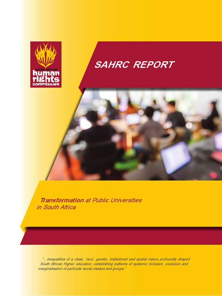 SAHRC Report - Transformation in Public Universities in South Africa ...