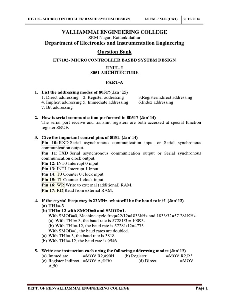 ET7102-Microcontroller Based System Design | PDF | Pic Microcontroller ...