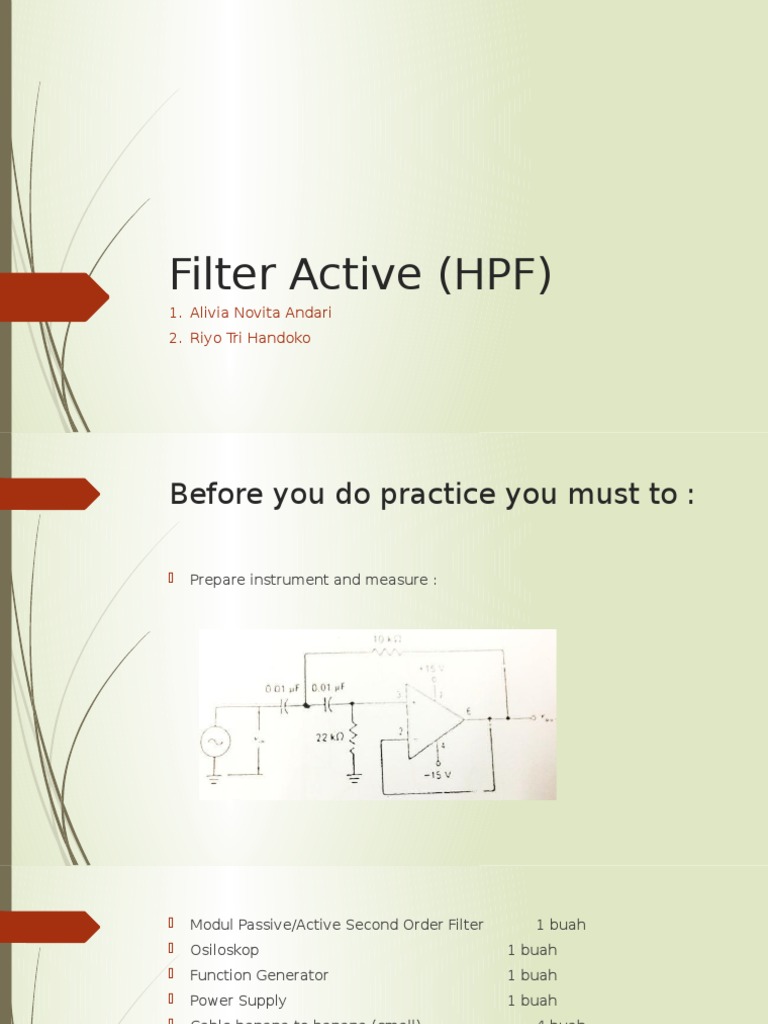 Filter Aktif (HPF) B.ing | PDF
