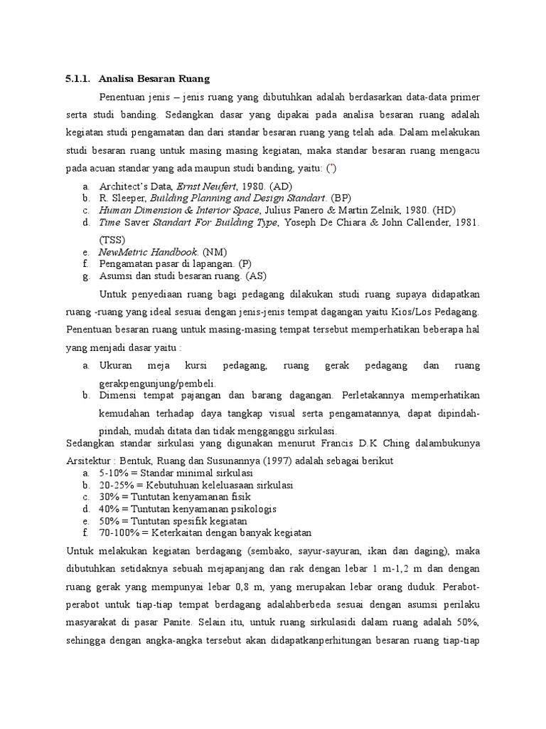 Analisa Besaran Ruang | PDF