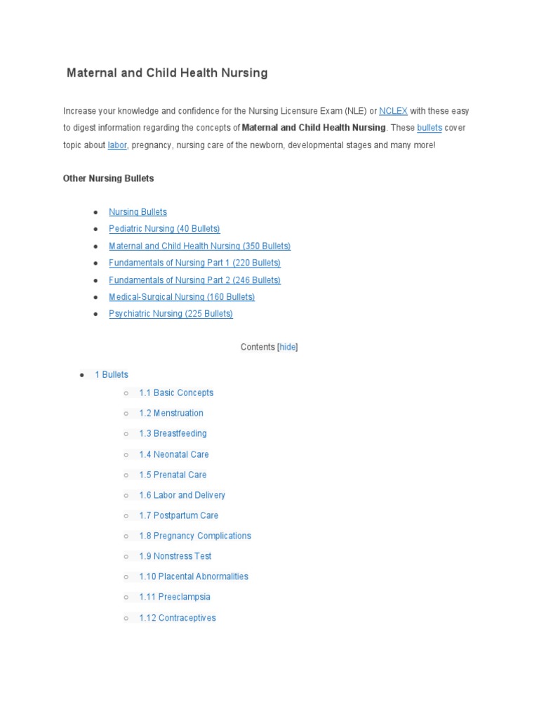 Maternal and Child Health Nursing | PDF | Fetus | Pregnancy