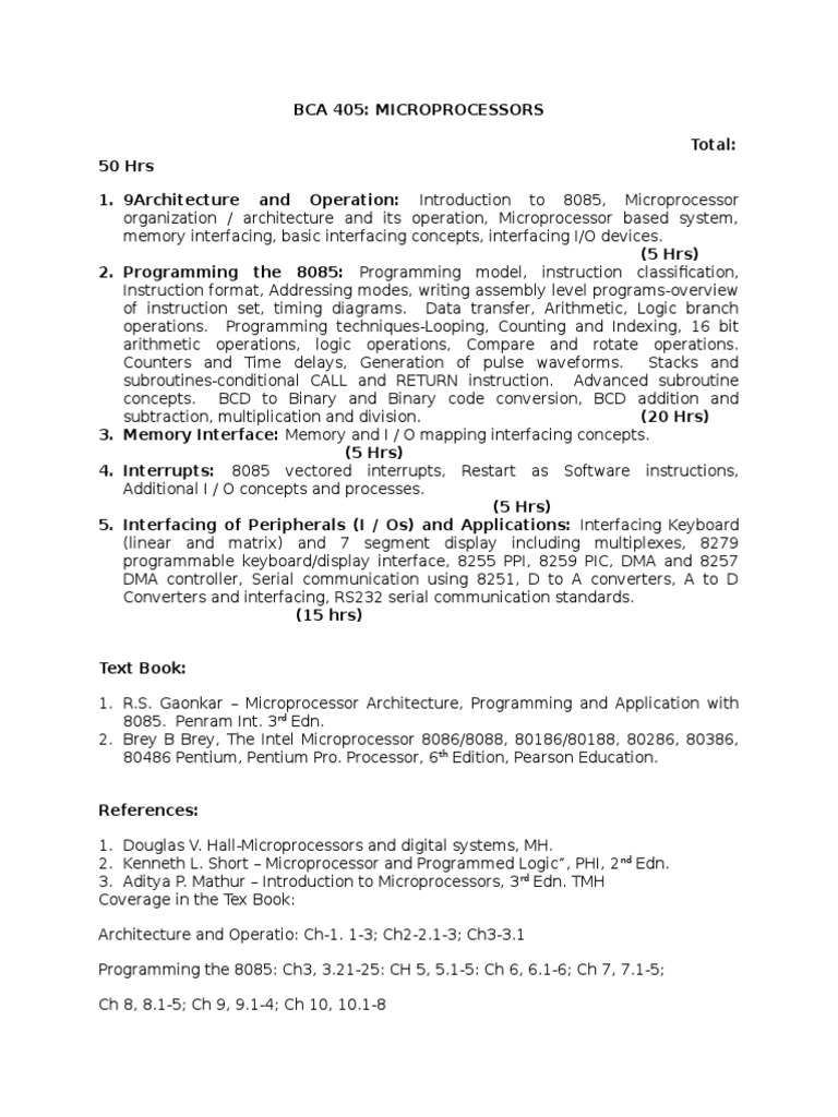 MP Syllabus | PDF | Microprocessor | Binary Coded Decimal MP Syllabus | PDF | Microprocessor | Binary Coded Decimal