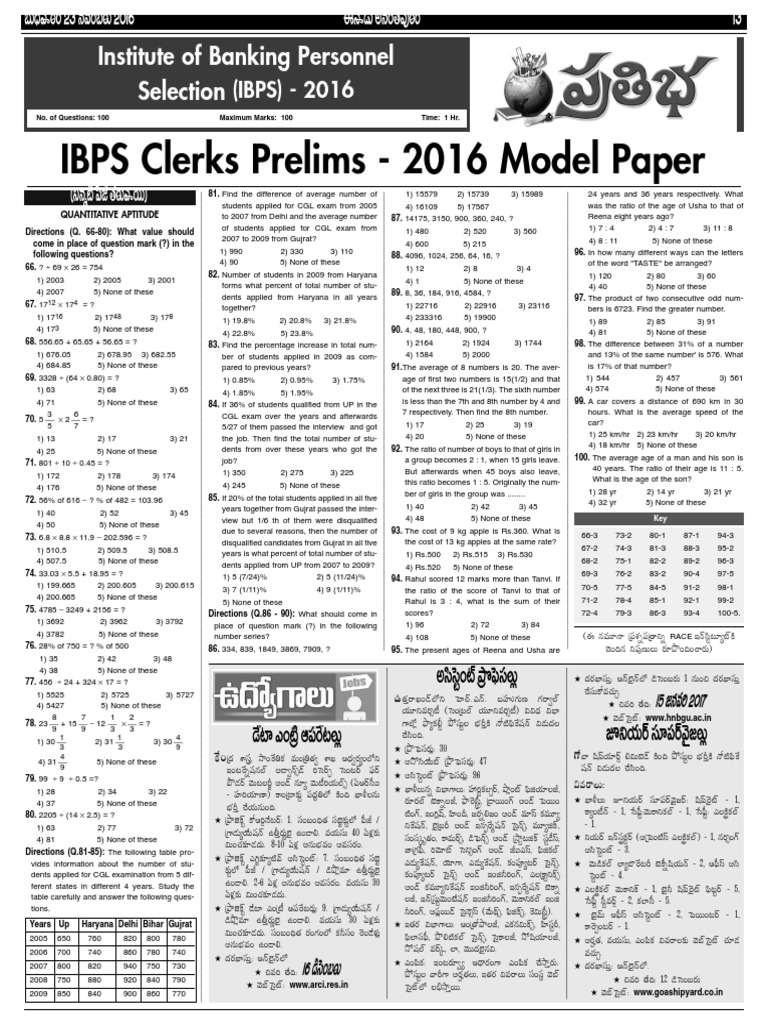 IBPS Clerk Pre2 | PDF | Teaching Mathematics