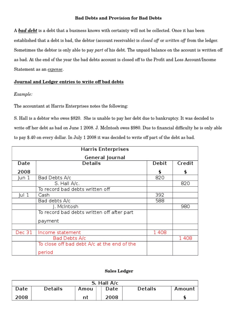 Bad Debts and Provisions Explained | PDF | Debits And Credits | Bad Debt