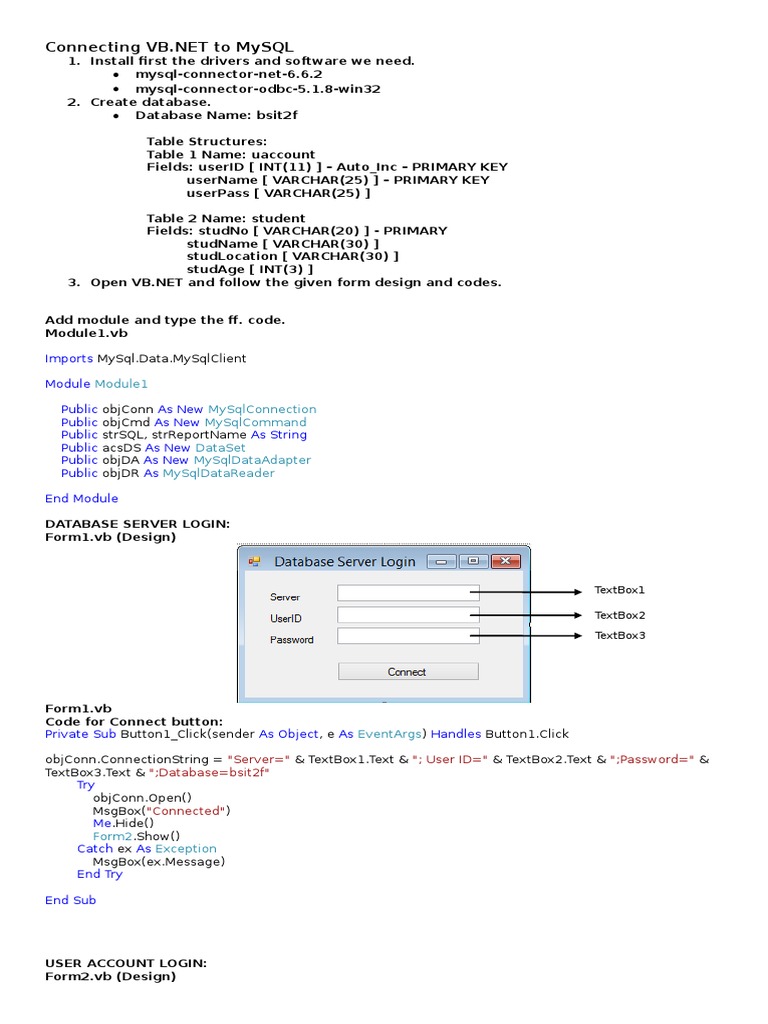 Mysqlconnection Mysqlcommand Dataset Mysqldataadapter Mysqldatareader Pdf My Sql Databases 0486