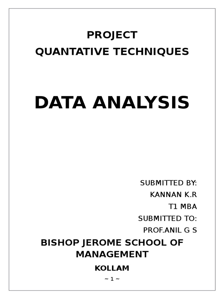 Data Analysis: Project Quantative Techniques | PDF | Descriptive ... Data Analysis: Project Quantative Techniques | PDF | Descriptive ...