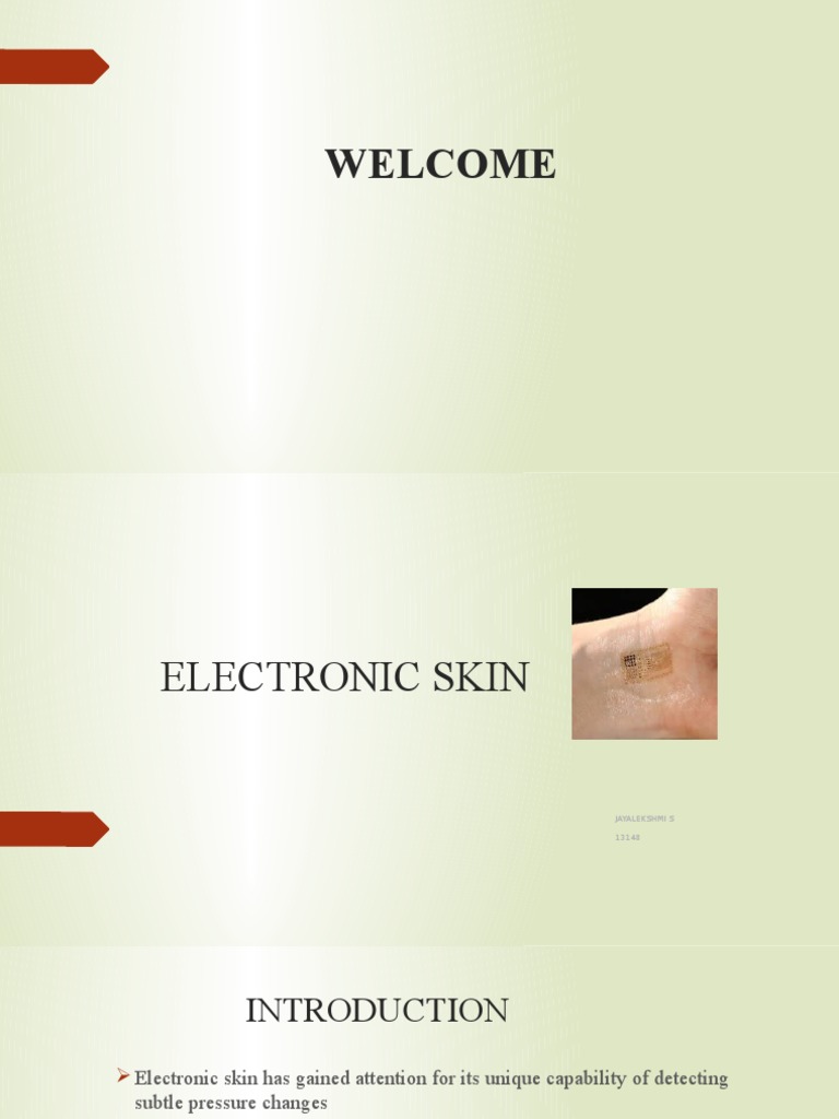 Electronic Skin My Presentation Pdf Wafer Electronics Electronics