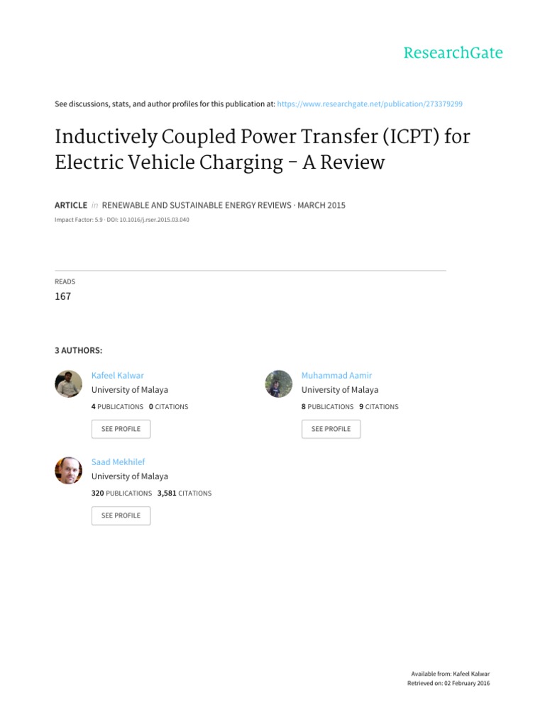 Inductively Coupled Power Transfer | PDF | Inductor | Inductance