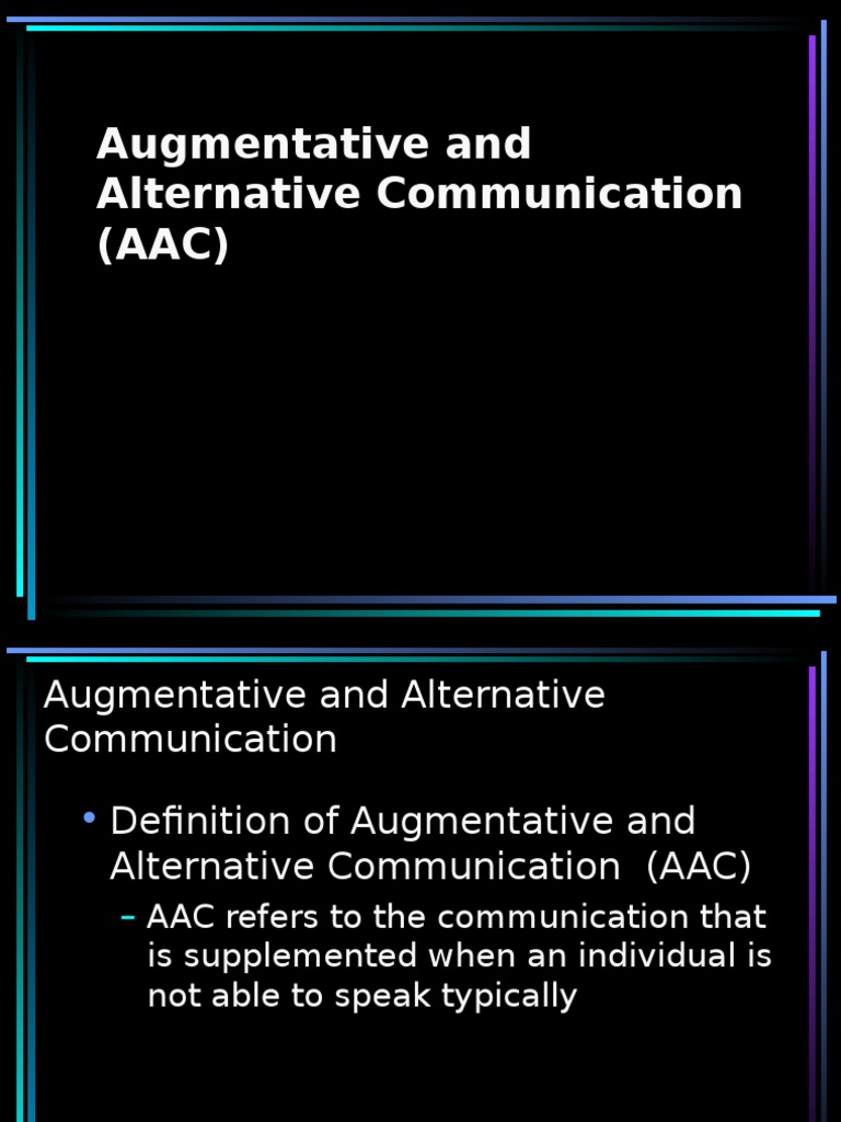 Augmentative and Alternative Communication | PDF | Individualized ...