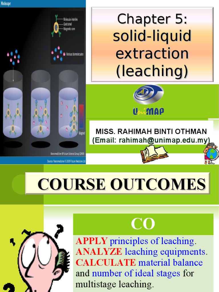 Solid-Liquid Extraction and Leaching Principles | PDF | Solution | Chemical Equilibrium