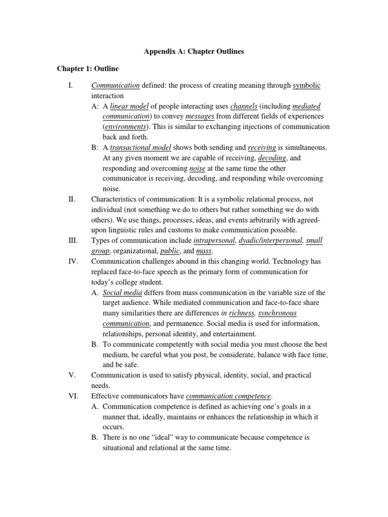 Appendix Outline A | Nonverbal Communication | Social Group