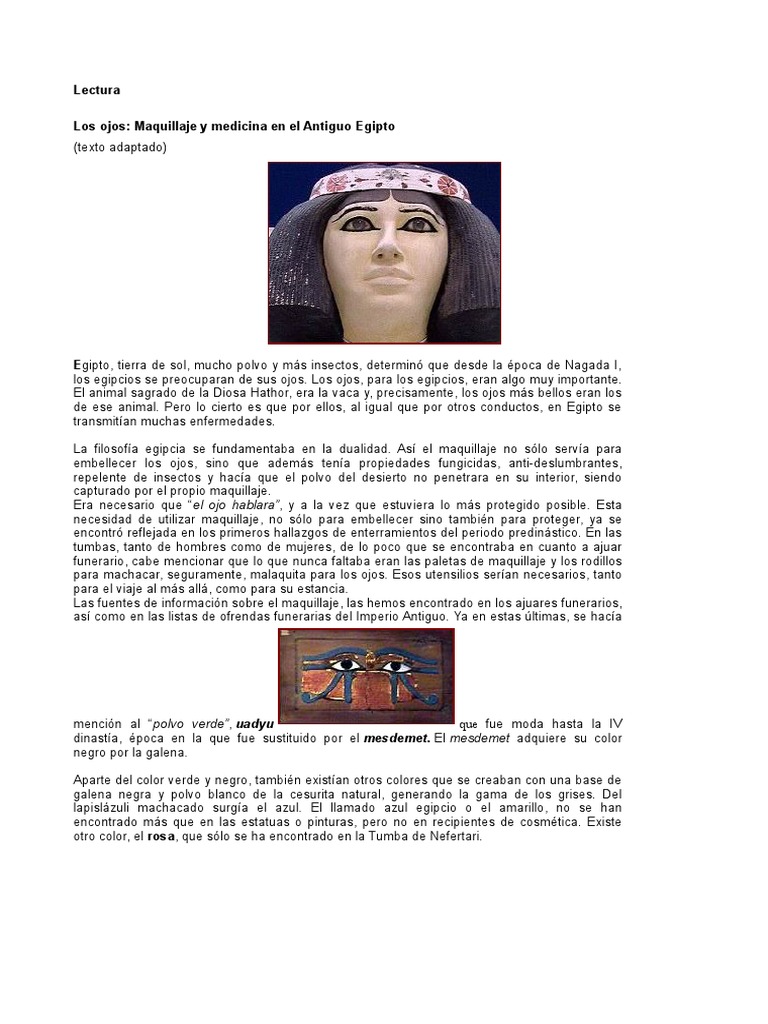 Maquillaje en Egipto | PDF | Antiguo Egipto | Medicina