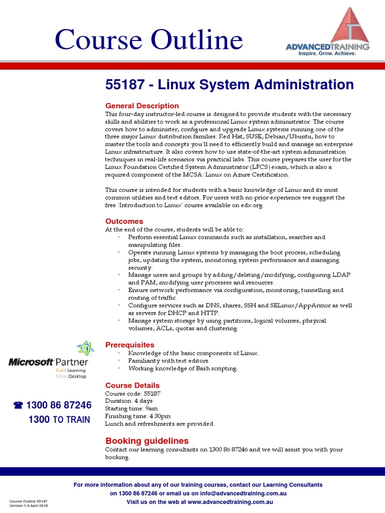 Microsoft Linux System Administration | PDF | File System | Advanced ...