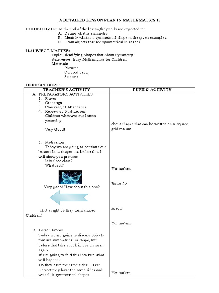 A Detailed Lesson Plan in Mathematics II | PDF