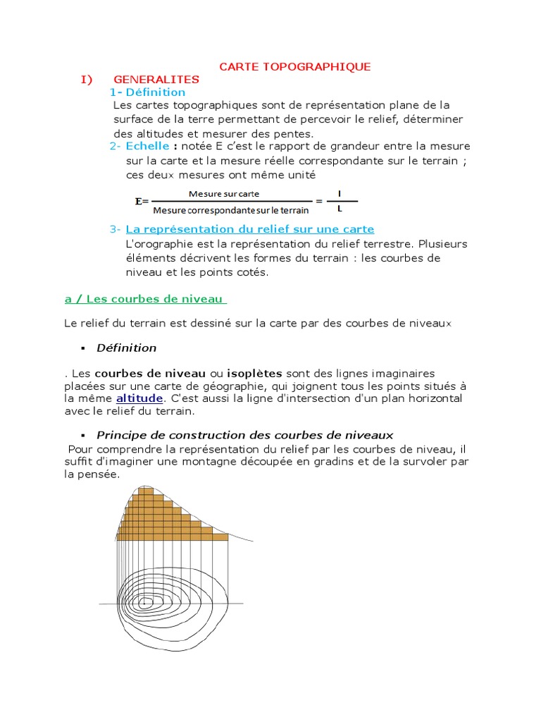 Carte Topographique Cours Applications | PDF | Altitude | Topographie
