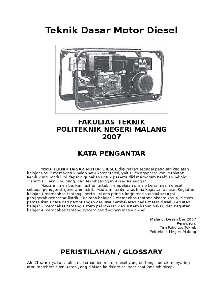 Teknik Dasar Motor Diesel | PDF