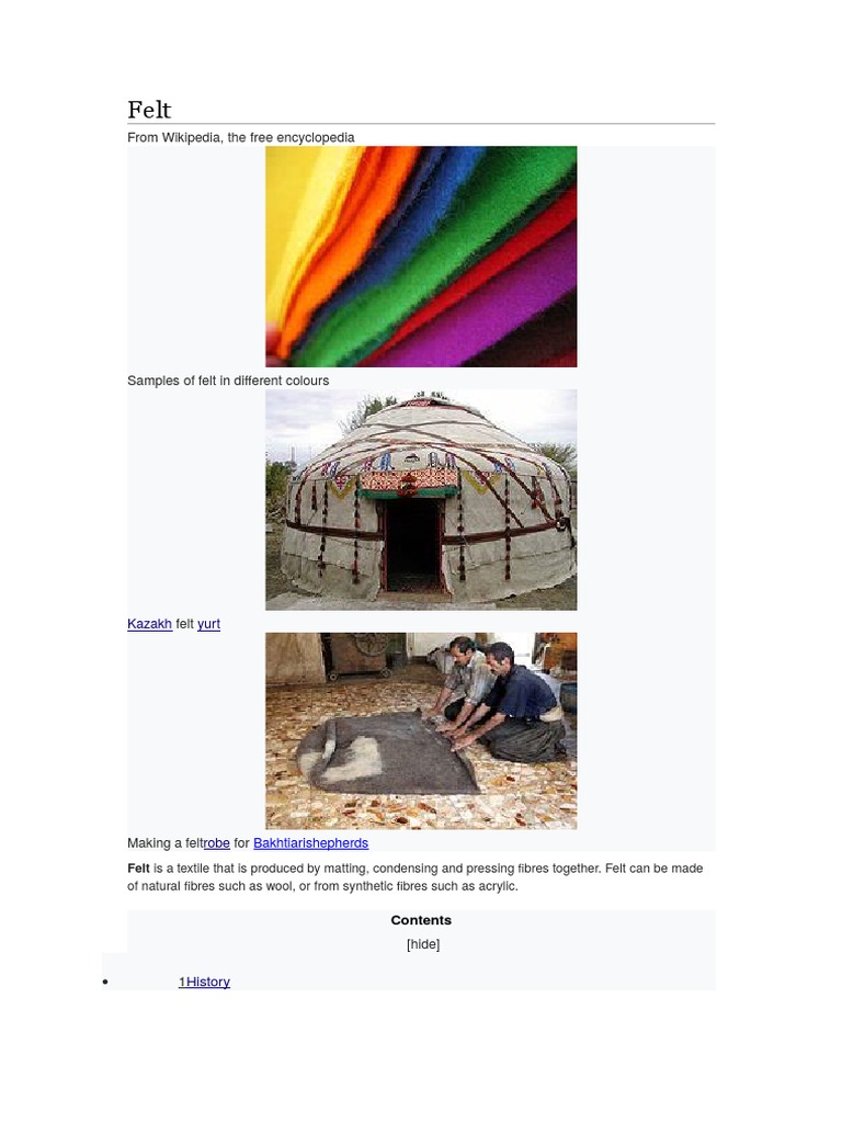 From Wikipedia, The Free Encyclopedia: Kazakh Yurt | PDF | Animal Hair ...