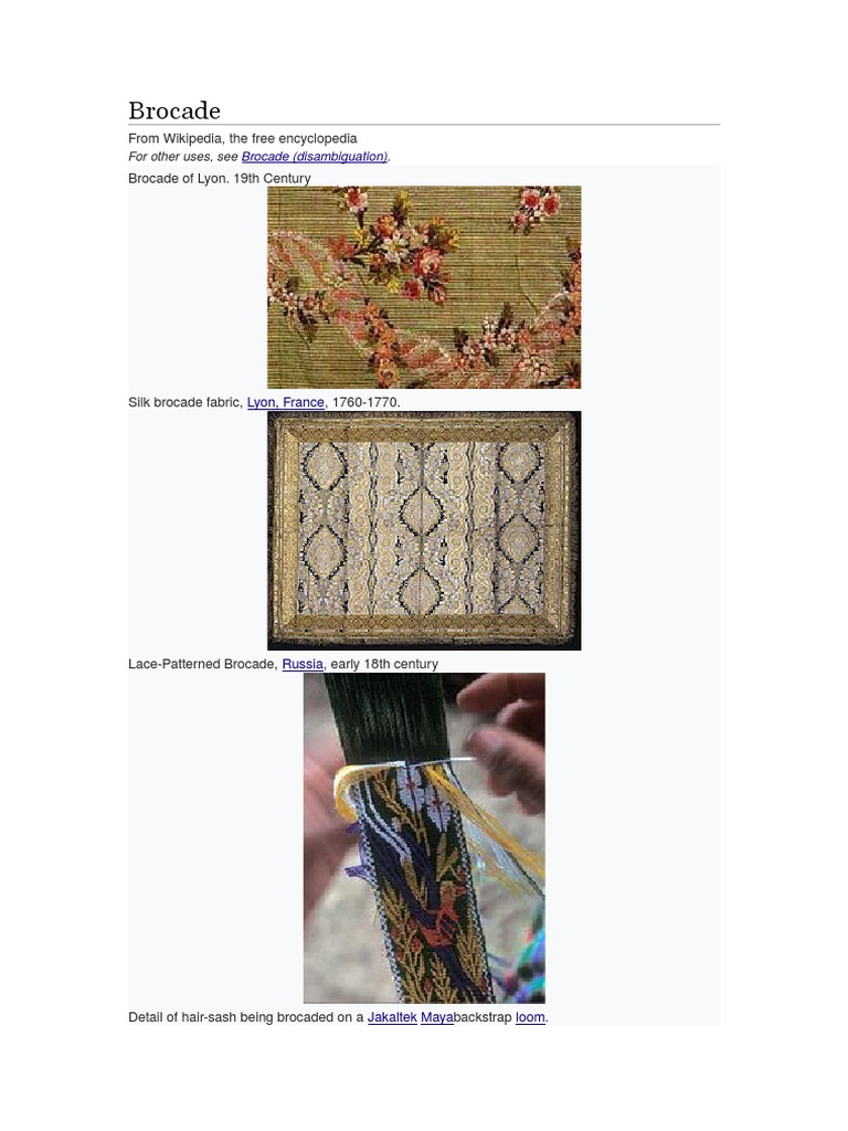 A Detailed Exploration of Brocade: A Richly Decorative Woven Fabric ...