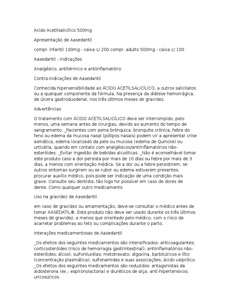 Bula Ass | PDF | Aspirina | Azia