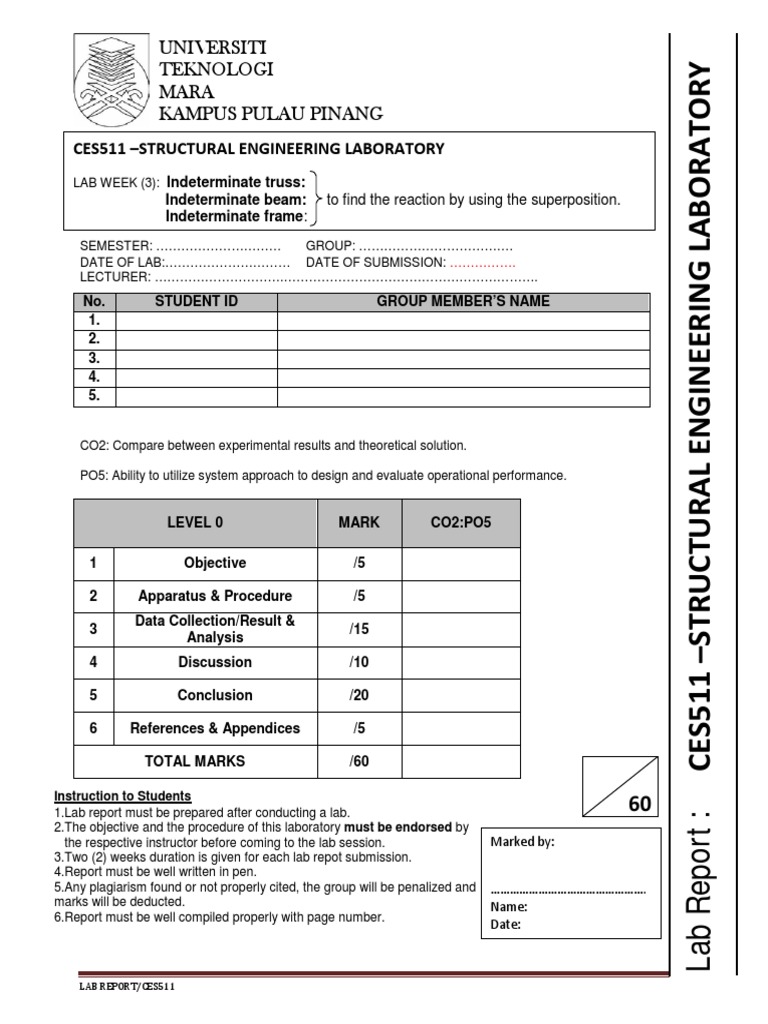 Cover Page Lab Report Week 3 | PDF | Laboratories | Science