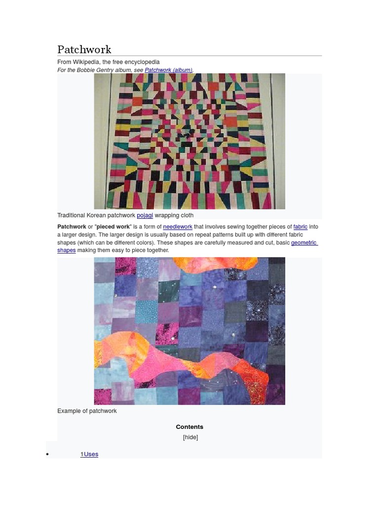 Patchwork: From Wikipedia, The Free Encyclopedia | PDF | Patchwork ...